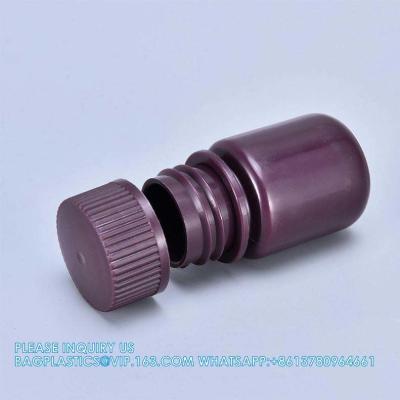 China Wholesale 5ml PP Durable Small Round Brown And White Plastic Bottle Food Grade Private Label Medicine Liquid Packaging Te koop