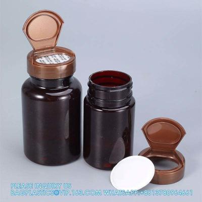 Chine 225ML 300ML Pill Medicine Amber PET Pharmaceutical Pill Capsule Medicine Bottles With Tamper Evident Lid à vendre