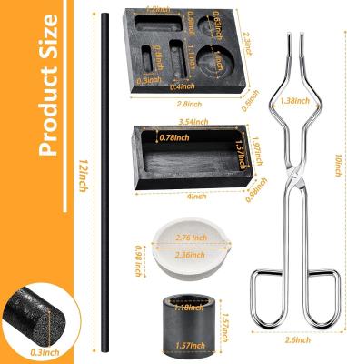 China Graphite Torch Melting Casting Kit, Including 2 Graphite Crucible Stir Stick, Graphite Casting Mould 5-In-1 Graphite for sale