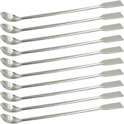 China Stainless Steel Micro Lab Scoop Half Rounded Spoon Spatula Sampler With Vinyl Handle (9