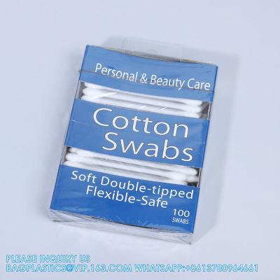 China New Design Drawer Box Packing Cotton Swabs Open Window Cigarette Box Plastic Cotton Swabs Small Size Number Te koop