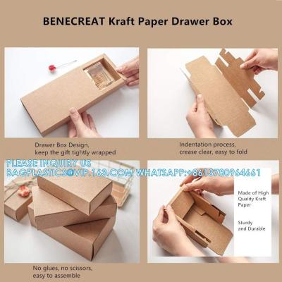 China Rectangle Drawer Kraft Boxes Small Cardboard Present Packaging Boxes For Party Favor Treats, Candy And Jewelry Crafts Te koop