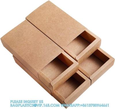 China Rectangle Drawer Kraft Boxes Small Cardboard Present Packaging Boxes For Party Favor Treats, Candy And Jewelry Crafts Te koop