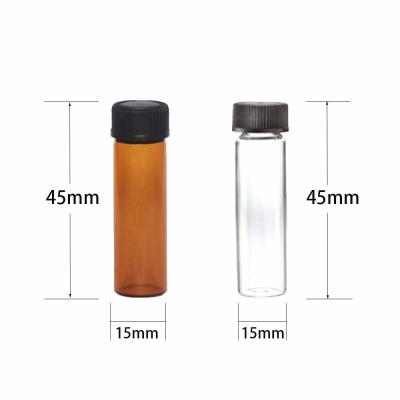 China Pack of 100 Glass Vials with Black Phenolic Screw Caps (4ml, Clear) Dram Amber Glass Vials Te koop