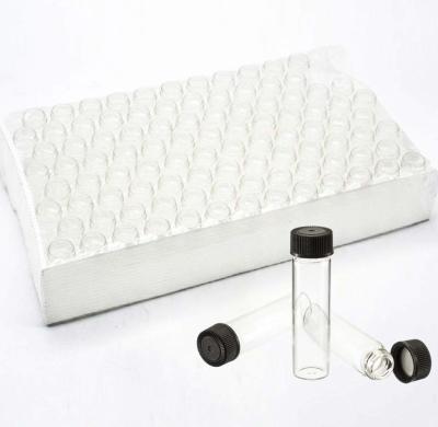 China Pack of 100 Glass Vials with Black Phenolic Screw Caps (4ml, Clear) Dram Amber Glass Vials Te koop