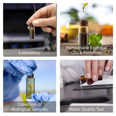 China Pack of 100 Glass Vials with Black Phenolic Screw Caps (4ml, Clear) Dram Amber Glass Vials Te koop
