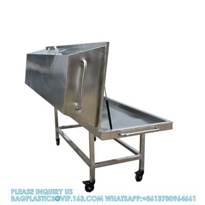 China High Quality Stainless Steel Material Mortuary Trolley With Cover For Funeral Service Equipment for sale
