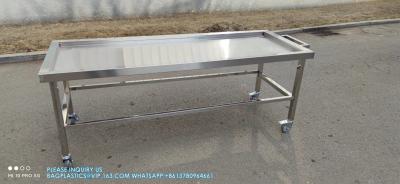 China Custom Made Size 304 Stainless Steel Material Dead Body Transport Trolley Funeral Home Equipment Te koop