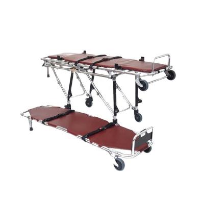 China Coffin Accessories 304 stainless steel Custom Made Size Folding Funeral Stretcher Ambulance Stretcher Manufacture Te koop