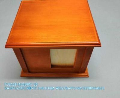 China Wooden Urns For Animal, pet urn, Funeral Products Supplies, Peaceful Memorial Keepsake Urn With Photo Box For Dog Cat for sale
