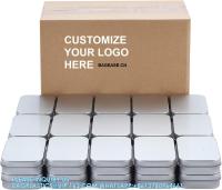 China Metal Rectangular Empty Hinged Tins 40 Pack Silver Mini Storage Box 95x62x20mm with Lids for sale