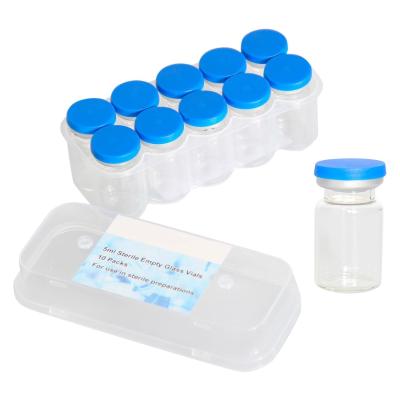 China 5ml Sterile Glass Vials, 10 Packs Sterile Empty Vial With Self-Healing Injection Port And Flip Top Cap, Sterile Pack Te koop