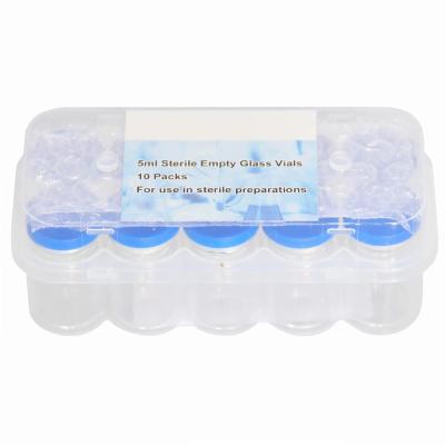 China 5ml Sterile Glass Vials, 10 Packs Sterile Empty Vial With Self-Healing Injection Port And Flip Top Cap, Sterile Pack Te koop