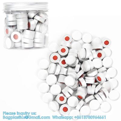 China 20mm Flip Top Caps Aluminum-Plastic Black Caps for Glass Vial Crimp Caps with White PTFE and Red Silicone Septa for sale