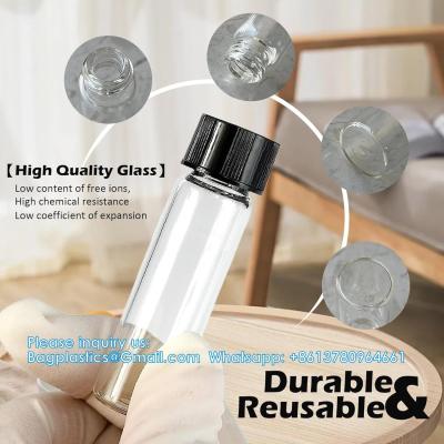 China Glass Vials with Screw Caps, Clear Liquid Sample Vial Bottles, Lab/Travel Storage Vials for Essential Oil, Perfume for sale