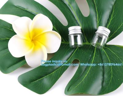 China 100 Sets Small Glass Bottles With Aluminum Cap Screw Top Lids 5 Milliliter Tiny Vials DIY Art Craft Storage for sale