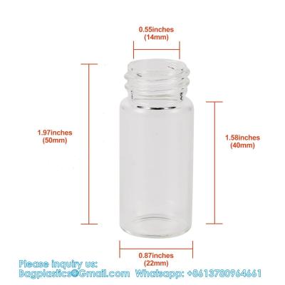China 100 Sets Small Glass Bottles With Aluminum Cap Screw Top Lids 5 Milliliter Tiny Vials DIY Art Craft Storage for sale
