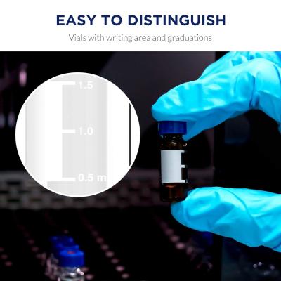China 2mL Autosampler Vials With Writing Area And Graduations, 9-425 HPLC, Screw Cap, White PTFE & Red Silicone Septa Te koop