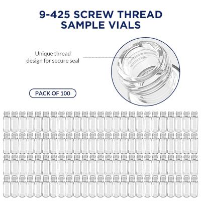 China 2mL Autosampler Vials With Writing Area And Graduations, 9-425 HPLC, Screw Cap, White PTFE & Red Silicone Septa Te koop