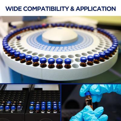 China 2mL Autosampler Vials With Writing Area And Graduations, 9-425 HPLC, Screw Cap, White PTFE & Red Silicone Septa Te koop