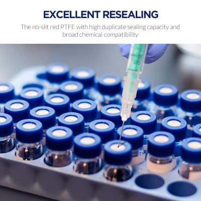 China 2mL Autosampler Vials With Writing Area And Graduations, 9-425 HPLC, Screw Cap, White PTFE & Red Silicone Septa Te koop