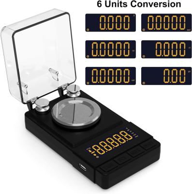 China Digital Milligram Scale 50g/0.001g, Compact Mg Scale With 20g Calibration Weight And Accessories, Black Powder Scale for sale