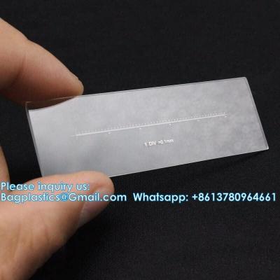 China Lab Microscope Slides DIV 0.1 Mm Calibration Slide Length 50 Mm Horizontal Scale Ruler-Linear Scale Stage Micrometer for sale