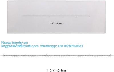 China Lab Microscope Slides DIV 0.1 Mm Calibration Slide Length 50 Mm Horizontal Scale Ruler-Linear Scale Stage Micrometer for sale