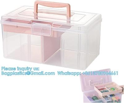 China Office Supply Art & Craft Storage Box, Sewing Box Organiser Large With A Removable Tray Partition, Portable Te koop