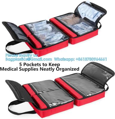 China Small First Aid Kit Bag Empty Portable Emergency Kits Trauma Bag, Ideal For Car, Home, Camping And Hiking, Red Bag for sale