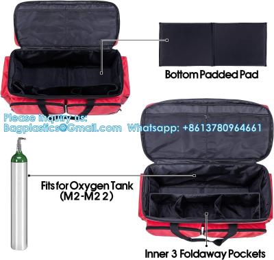 China Emergency Medical Bag Empty With Compartment For Oxygen Tank First Responder Trauma Bag With Reinforce Bottom B Te koop