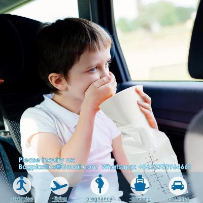 China Disposable Puke Vomit Bag 1200ml Nausea Barf Bags Emesis Bags Portable Throw Bags For Kids Motion Sickness Car Taxi Te koop