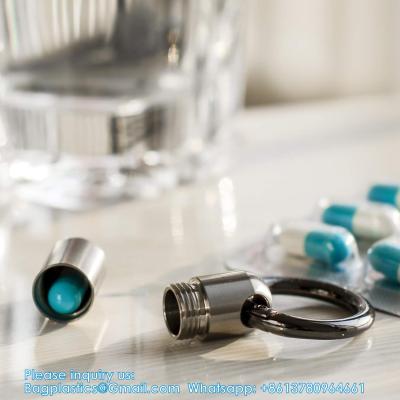 China Titanium Pill Case Waterproof Pill Fob For Emergency Aspirin & Nitroglycerin For Travel Purse Pocket Te koop