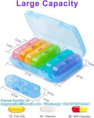 China Extra Large Weekly Pill Organizer, 7 Days Pill Case Travel Daily Pill Box Portable Medicine Organizer Compartment for sale
