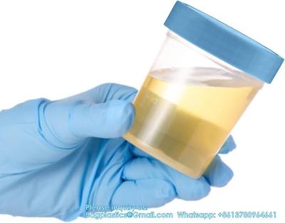 China Specimen Cups With Leak Proof Screw On Lids - 4oz Clear Non-Sterile Urine Sample Jars - Containers Te koop