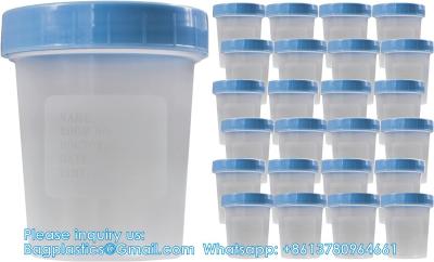 China Specimen Cups With Leak Proof Screw On Lids - 4oz Clear Non-Sterile Urine Sample Jars - Containers for sale
