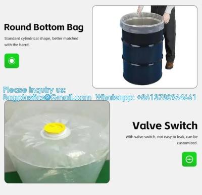 China Heavy Duty Large Plastic Round Bottom Drum Liner Bag 55 Gallon Drum Liners Plastic Drum Liner Bag For 200ltr Te koop