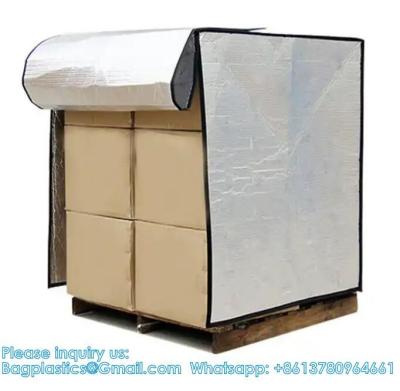 China Thermal Hood Moistproof Insulated Pallet Cover With Zipper Pallet Cover Cold Shipping Packaging Insulated Pallet Bag Te koop