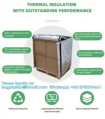 China Thermal Hood Moistproof Insulated Pallet Cover With Zipper Pallet Cover Cold Shipping Packaging Insulated Pallet Bag Te koop