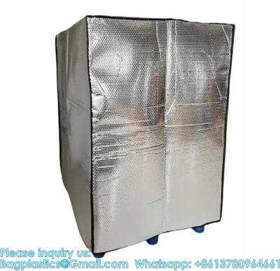 China Thermal Hood Moistproof Insulated Pallet Cover With Zipper Pallet Cover Cold Shipping Packaging Insulated Pallet Bag Te koop
