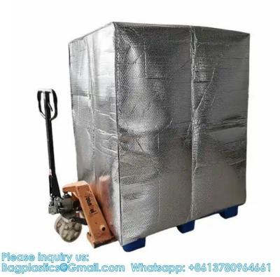 China Thermal Hood Moistproof Insulated Pallet Cover With Zipper Pallet Cover Cold Shipping Packaging Insulated Pallet Bag Te koop