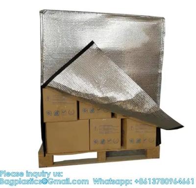 China Thermal Hood Moistproof Insulated Pallet Cover With Zipper Pallet Cover Cold Shipping Packaging Insulated Pallet Bag Te koop