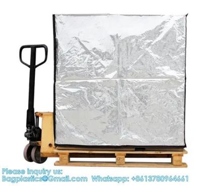 China Thermal Hood Moistproof Insulated Pallet Cover With Zipper Pallet Cover Cold Shipping Packaging Insulated Pallet Bag Te koop