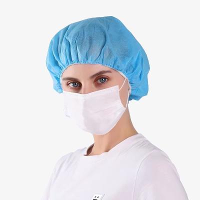 Blue Disposable Nonwoven Bouffant Caps Hair Net Hair Sleeves With Swivel Side Headbands, Unisex, Perfect For Sleeping