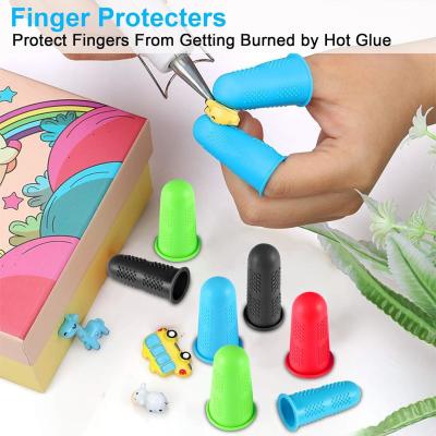 China Rubber Fingers Covers, Silicone Finger Protector Sleeve Tips Guard Fingertip Thumb Cots Pads For Hot Glue for sale