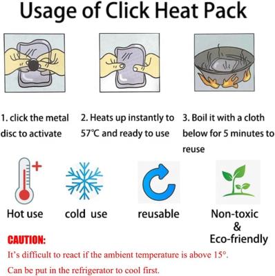 China Customized Shaped Reusable Self Heating Pack Body Warmer Patch,Magic Click Hot Packs Heating Pad for sale