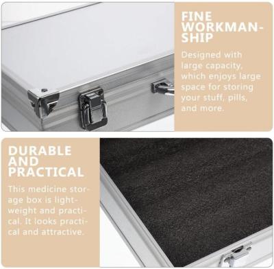 China Custom Large Aluminum Sliver Tool Carrying Box Heavy Duty Aluminum Storage Brief Case for sale