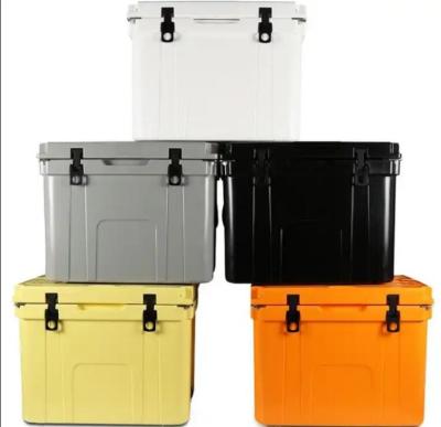 China 55 Quart  Best Sell Ice Box 4 Wheel Premium Wheeled Cooler Foam Insulation Foldable Backrest Seat Chilly Chest Te koop