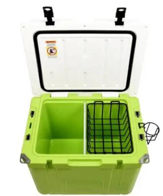 China 55 Quart  Best Sell Ice Box 4 Wheel Premium Wheeled Cooler Foam Insulation Foldable Backrest Seat Chilly Chest Te koop