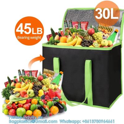 China Insulated Food Delivery Bag With Hard Bottom, XXX-Large Insulated Reusable Grocery Cooler/Hot Bags, Tote Bag Te koop